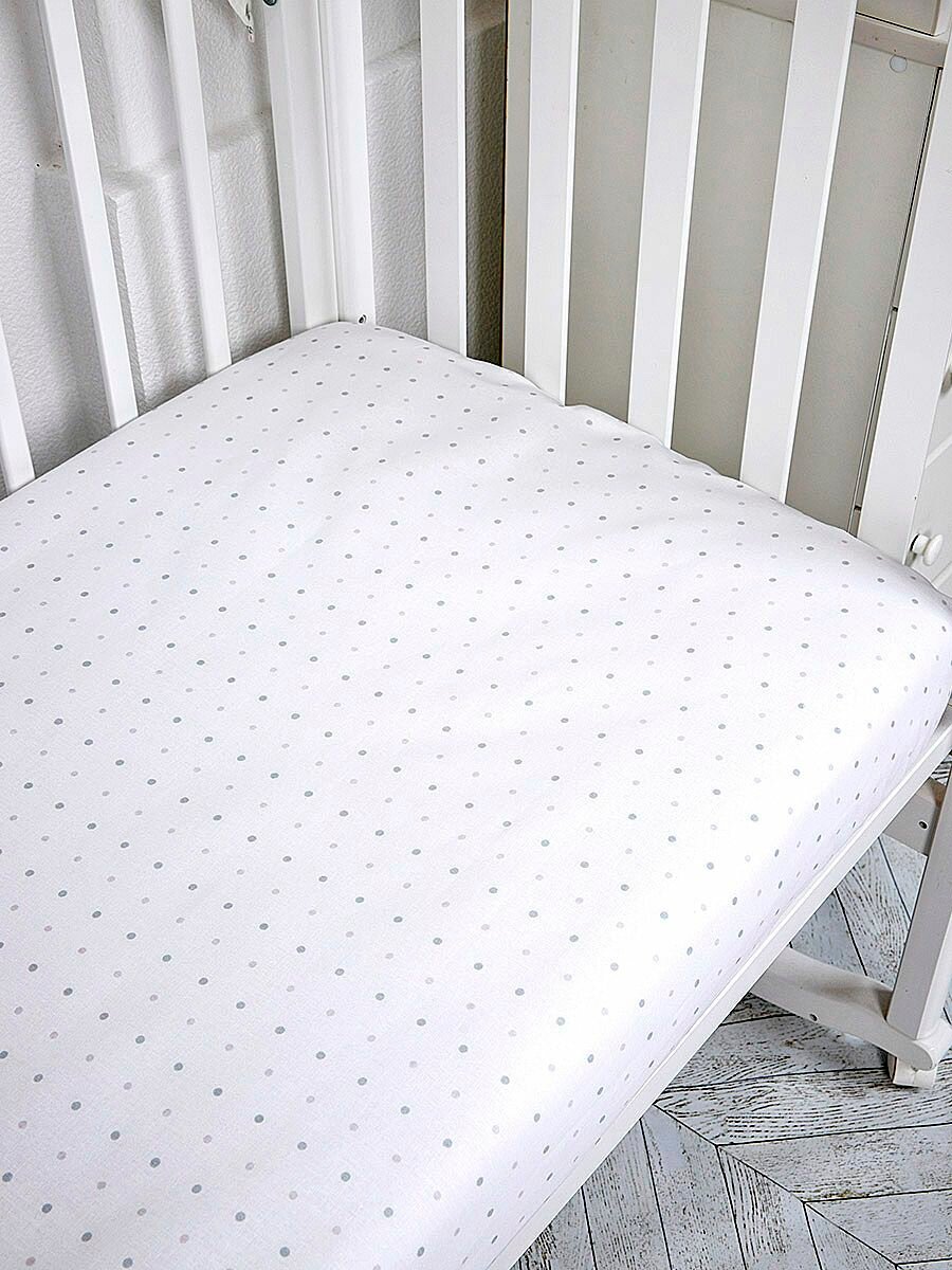 Простыня на резинке 120х60 см в детскую кроватку Хлопок 100%