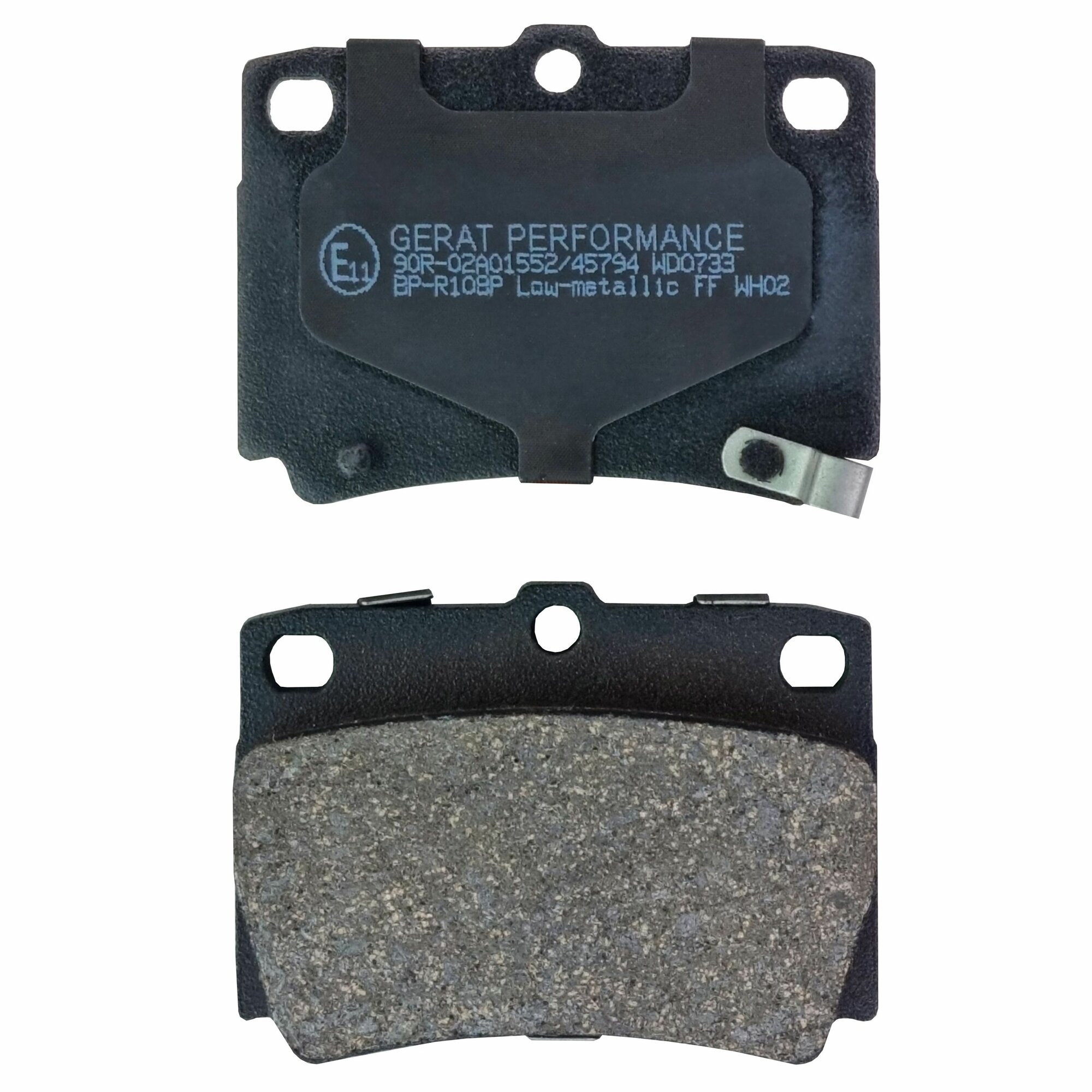 Тормозные колодки Gerat BP-R108P (задние) Low-metallic