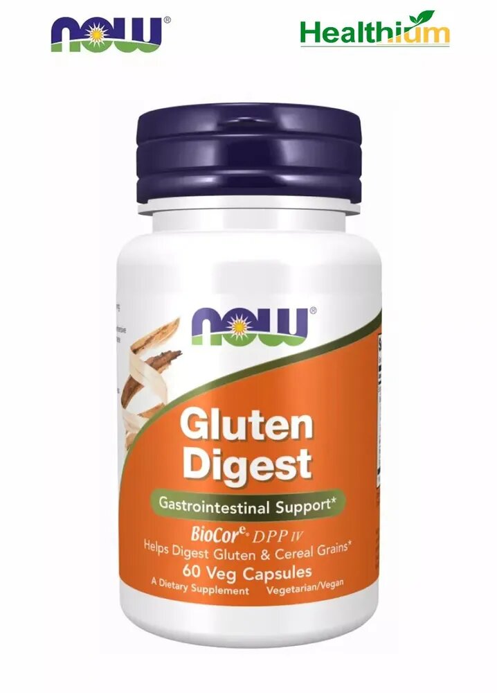 NOW Gluten Digest 60 капсул Энзимы для усвоения глютена, Ферменты для пищеварения