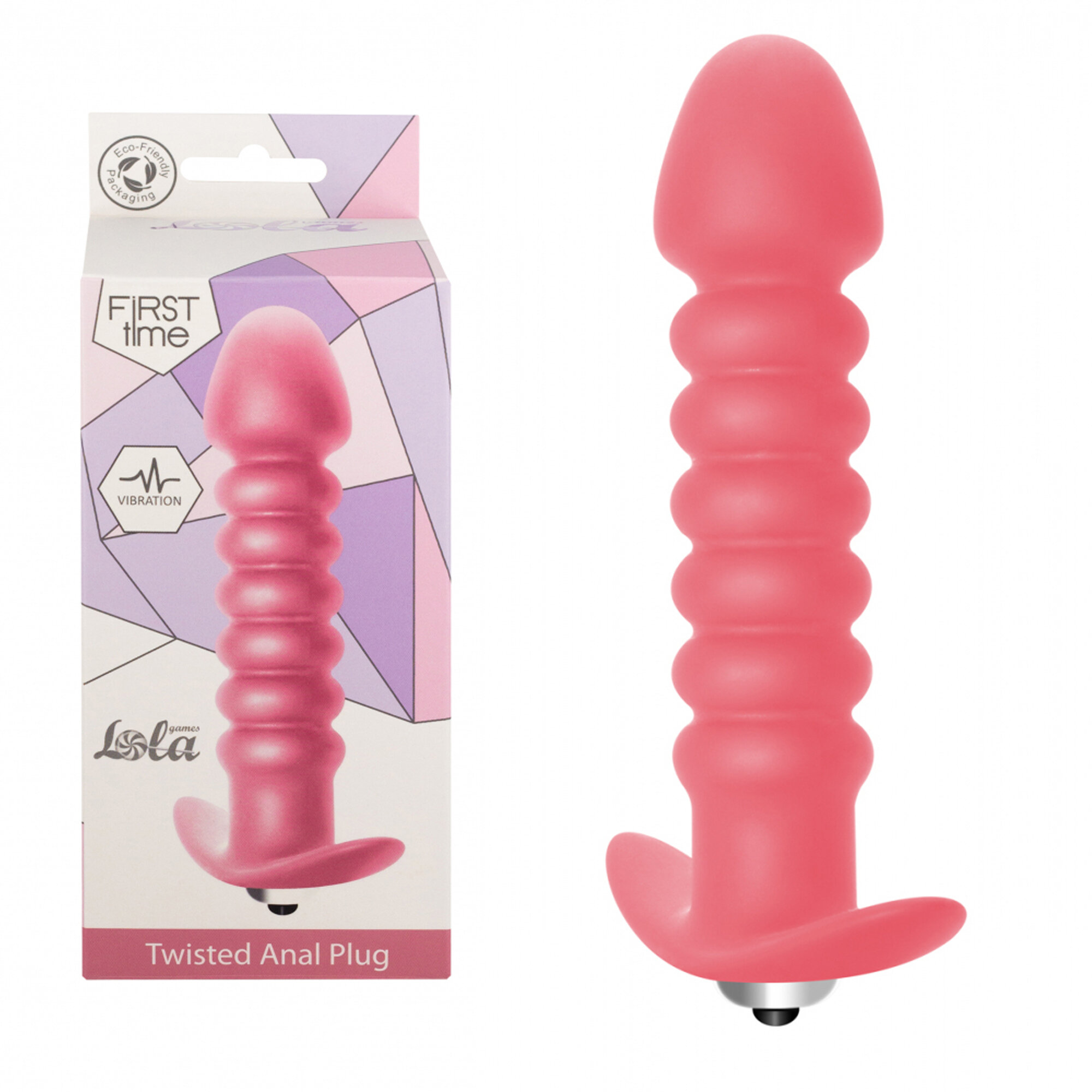 Анальная пробка с вибрацией Twisted Anal Plug Pink (11, Ø 3 см)
