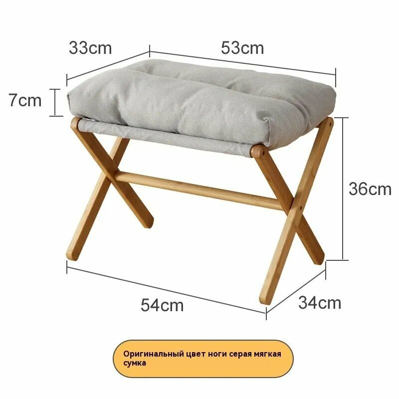 Табурет, бамбуковый, антиаллергенный, цвет серый, в стиле ар-деко