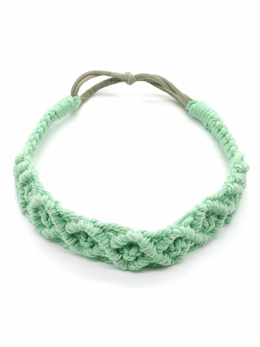 Плетеная повязка на голову ручной работы в стиле бохо, повседневные спортивные аксессуары для волос-15x4cm-1шт