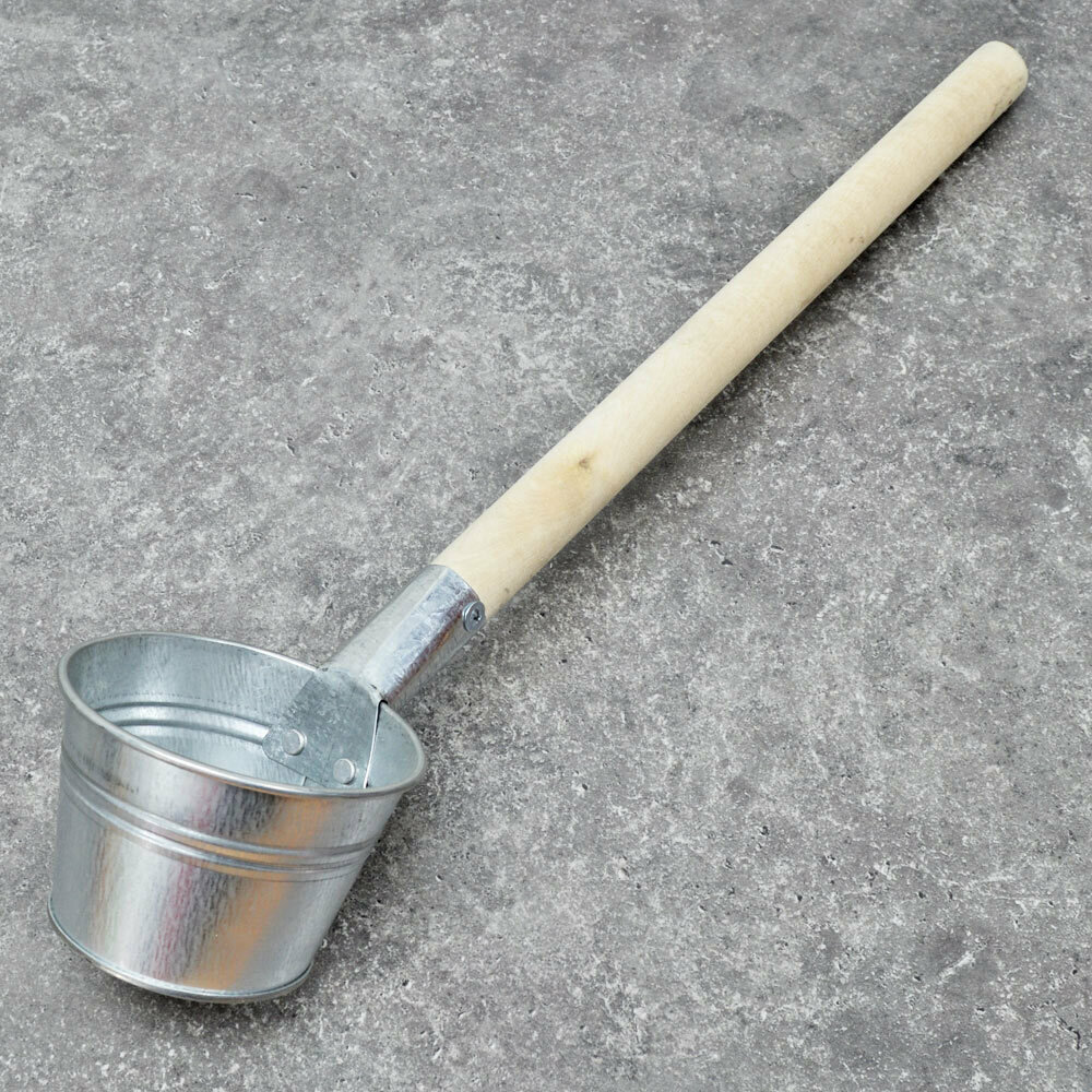 Ковш банный 0,5л оцинкованный «парной» из стали и дерева, долговечный