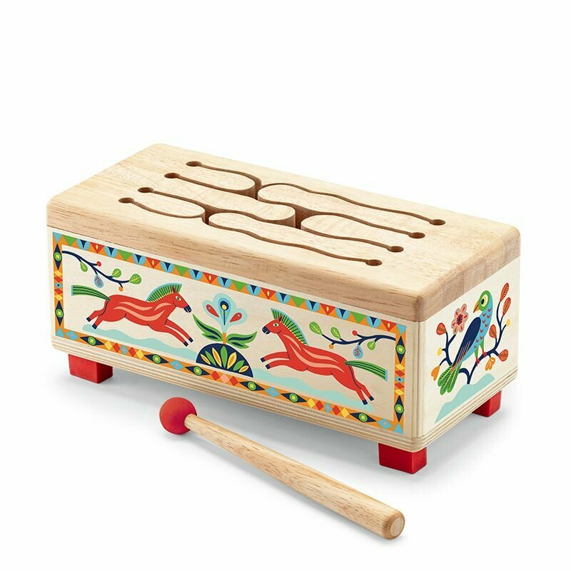 Djeco детский музыкальный набор 'Мамбо' с барабаном для развития музыкальных способностей, деревянный ударный инструмент для младенцев, игрушка-подарок