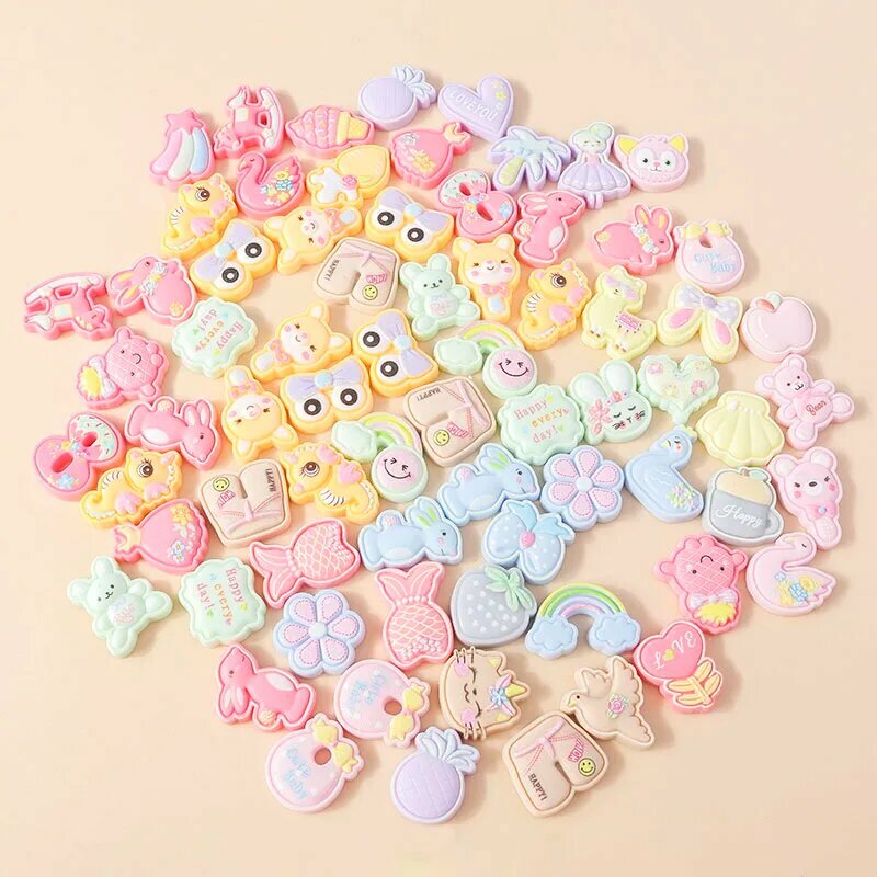 Кабошоны Leslie 15 шт. радужные животные резиновые для декорирования random mix 15pcs