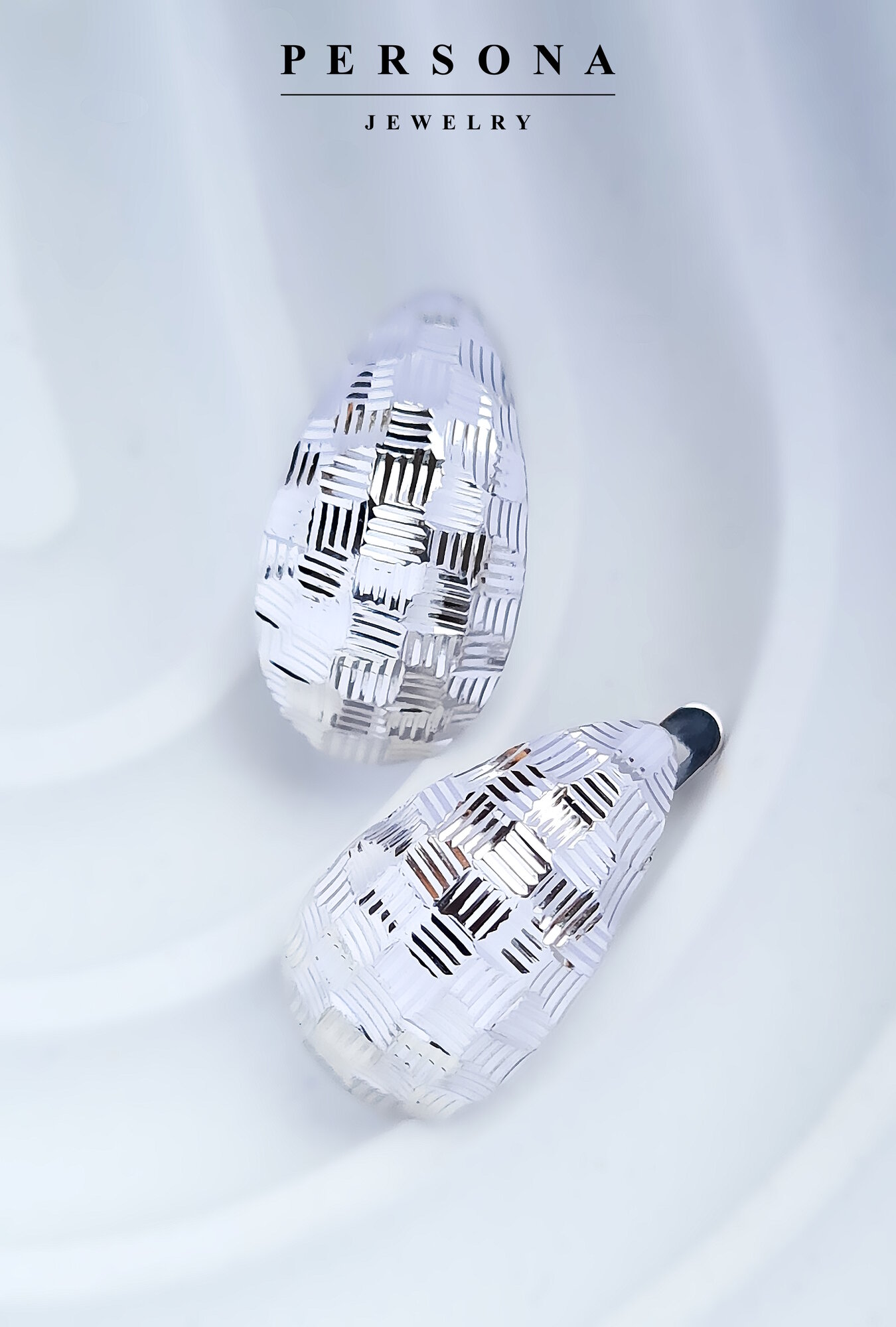 Серьги ПЕРСОНА, серебро, 925 проба, родирование