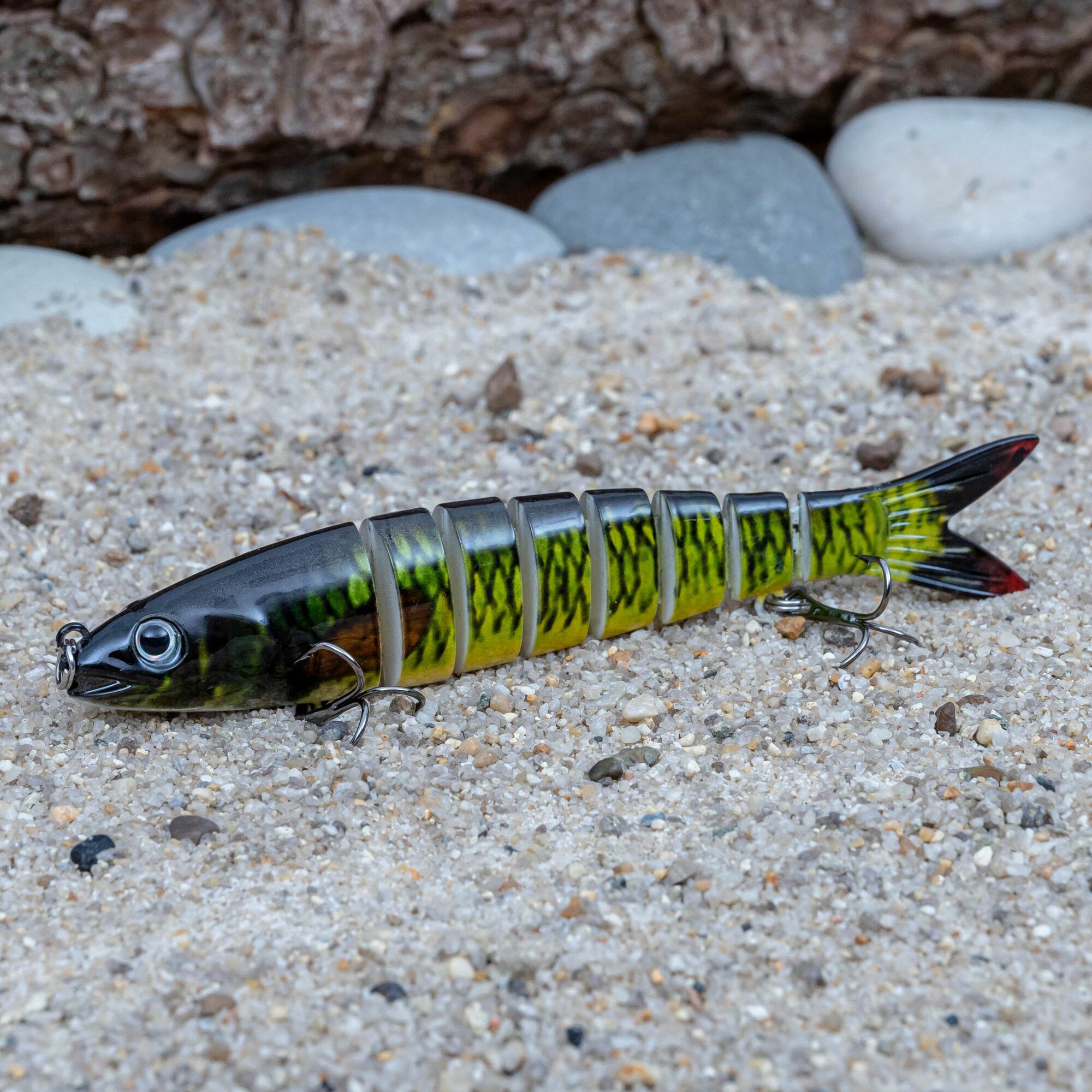 Воблер свимбейт тонущий (13.5см, 19г.) Бионический воблер 8 сегментов на щуку на окуня на судака Swimbait снасть для спиннинга. Рыбка для рыбалки