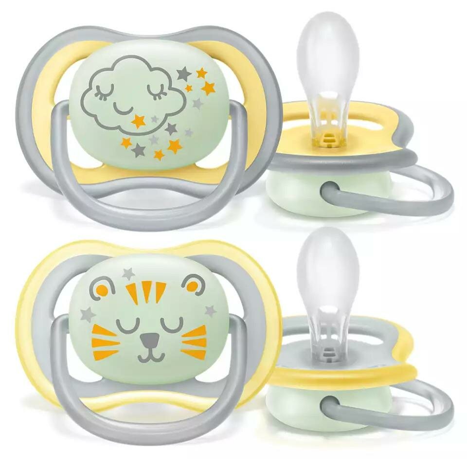 Пустышки Philips Avent "Ultra Air", ночные, 18 месяцев, 2 шт