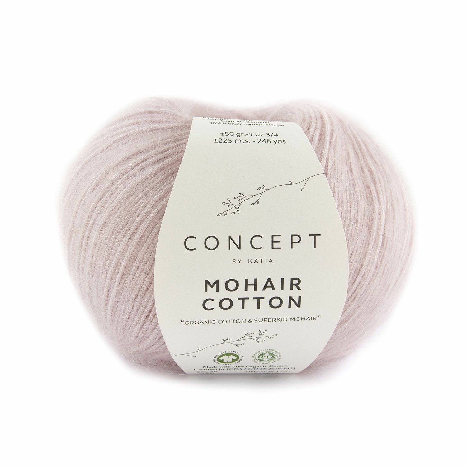 Пряжа для вязания Katia Mohair Cotton (76 Rose)