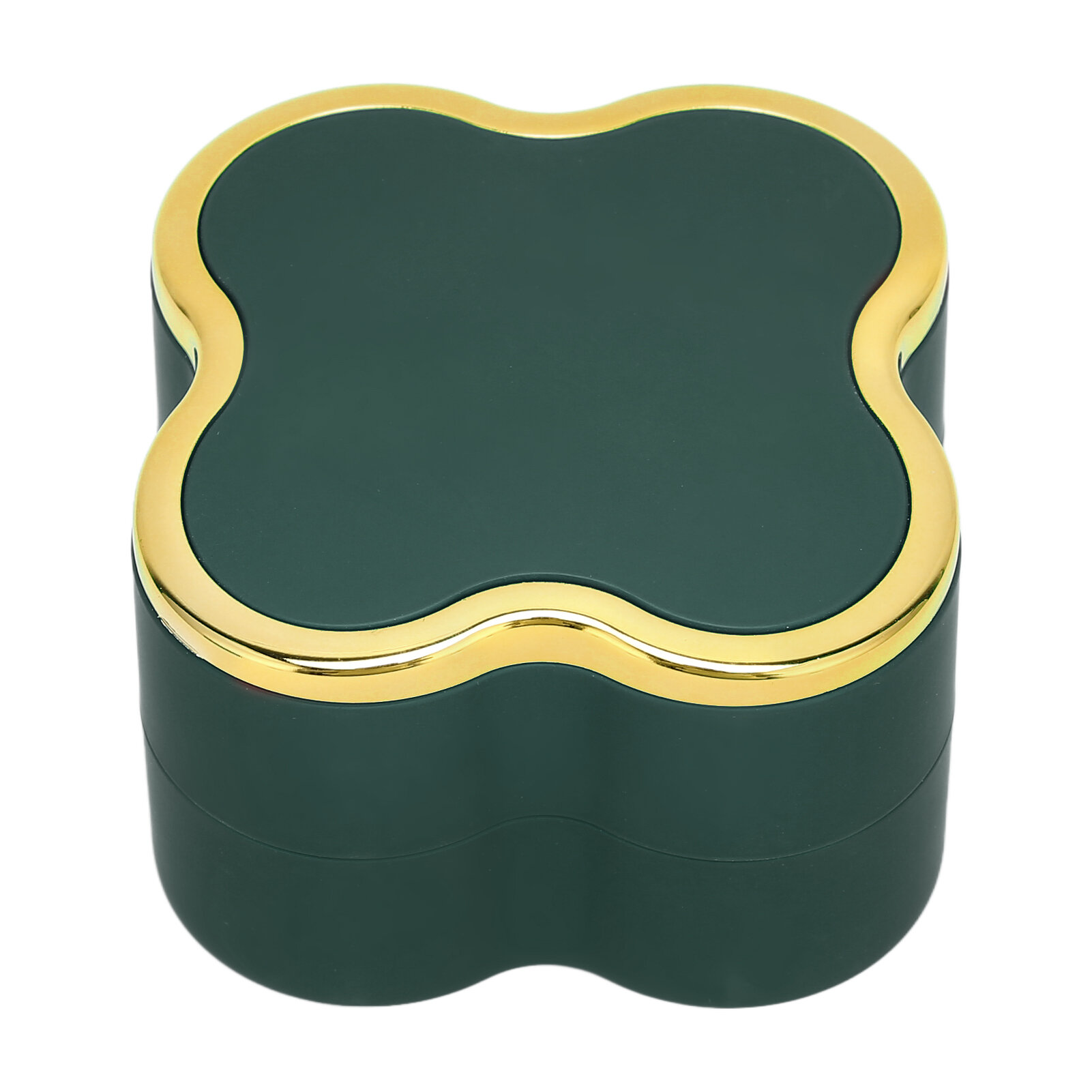 Освещенные кольца коробка мягкая флокирующая светящаяся четыре листового клевера дизайна украшения украшения подарочная коробка для свадеб Engagementsblack Green