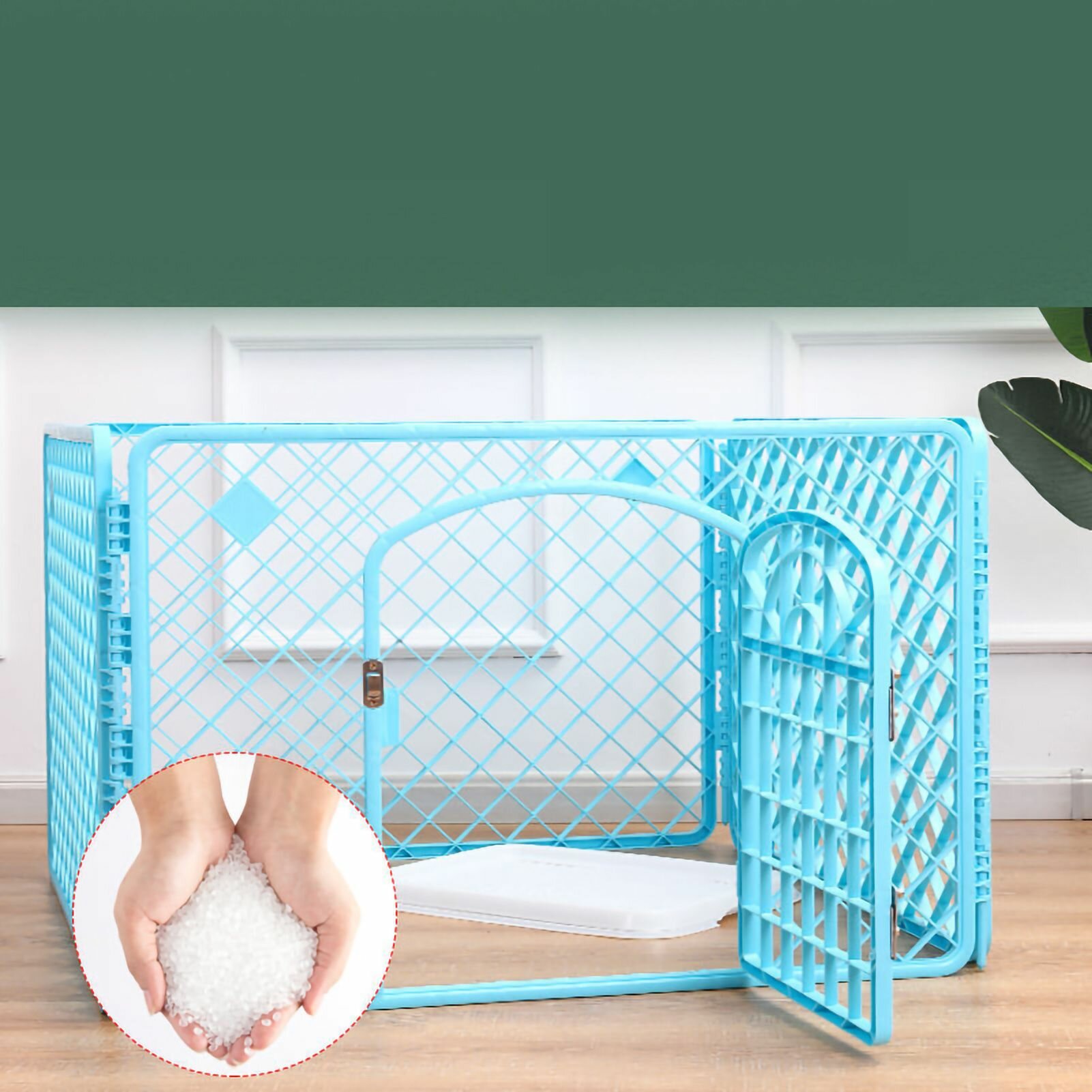 Клетка для собак 90x90x60 см (небесно-голубая, моющаяся)