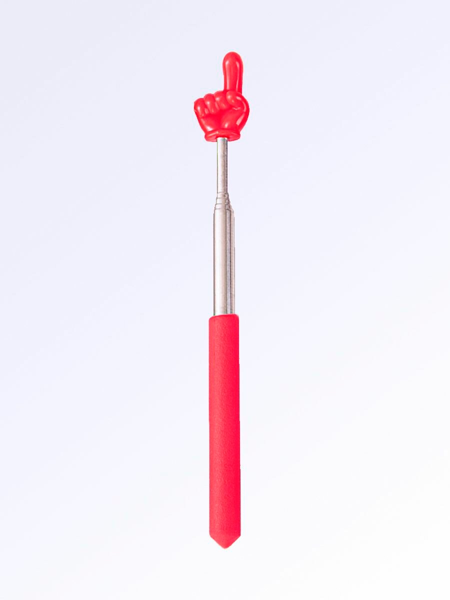 Телескопическая указка с пальцем, 1 штука, длина 21-68см, красная