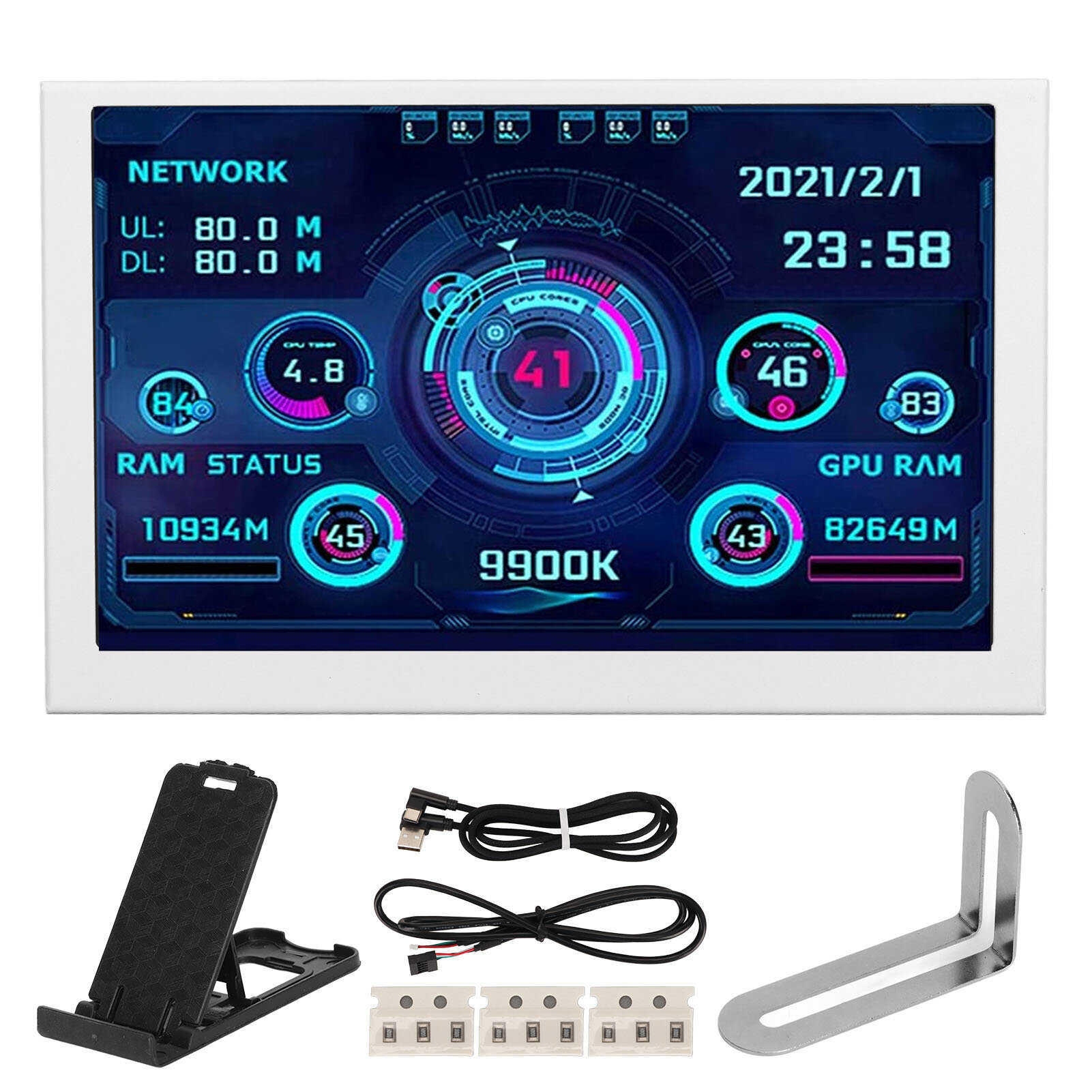 5 -дюймовый компьютер Temp Monitor USB Mini Screen для AIDA64 ПК ЦП -графического процессора ОЗУ