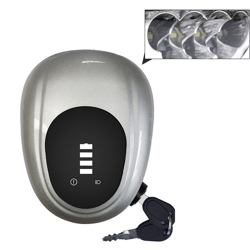 Фары: яркий свет, герметичный корпус, громкий звук, водонепроницаемая передняя защитная фара для электровелосипеда, серебристый цвет.