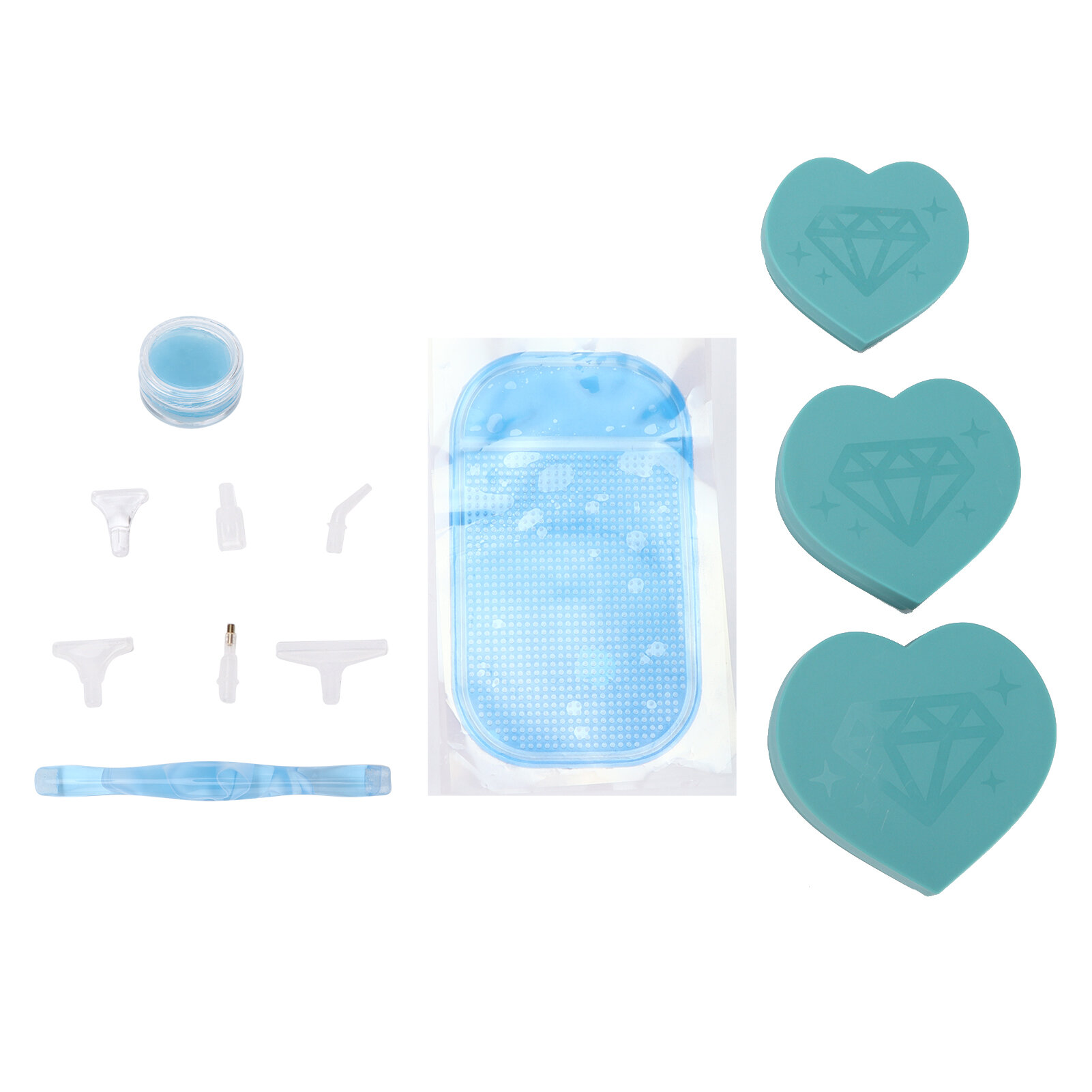 Набор для рисования стразами в форме сердца, многофункциональный, синий, номер 2.