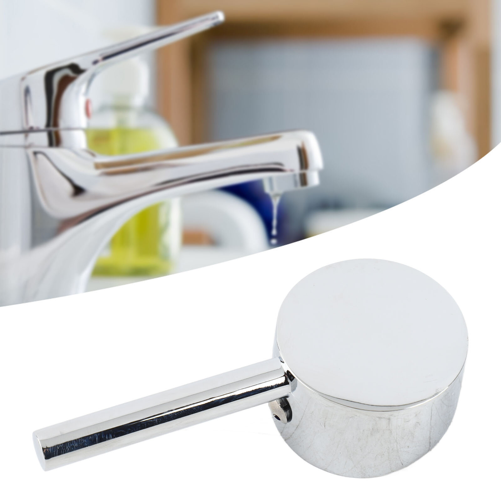 Ручка для крана раковины ванной комнаты с клапанным седлом из цинкового сплава, длина 45мм