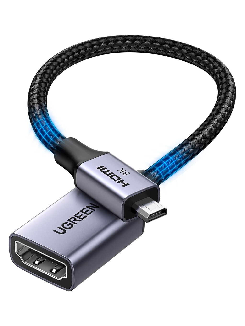 Кабель UGREEN HD182 (65593) Micro HDMI - HDMI 8K Male - Female - 0,2м