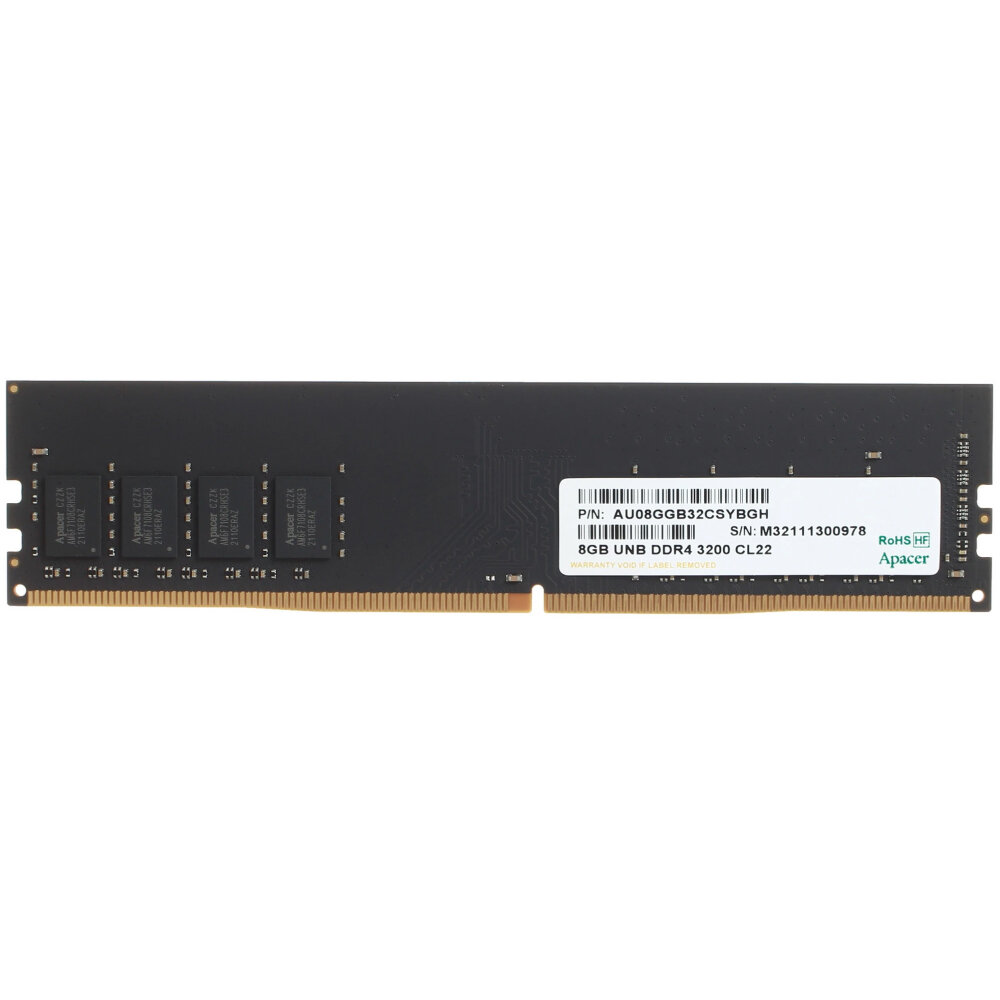 Оперативная память Apacer DIMM 1x8Гб, 25600МБ/с 3200