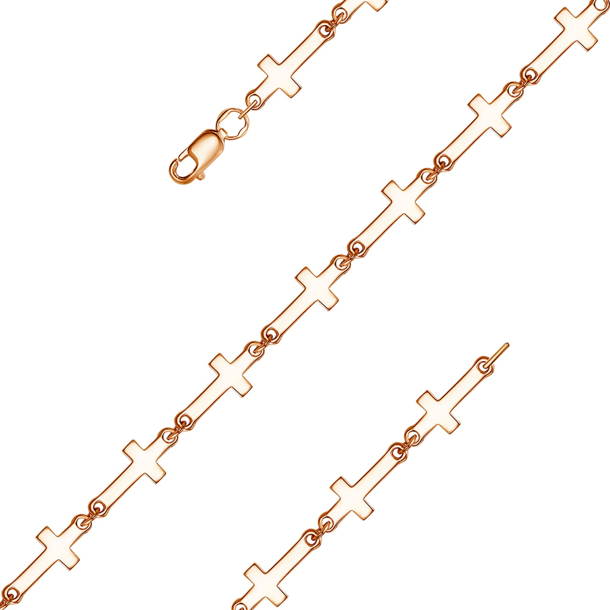 Браслет, серебро, 925 проба, золочение