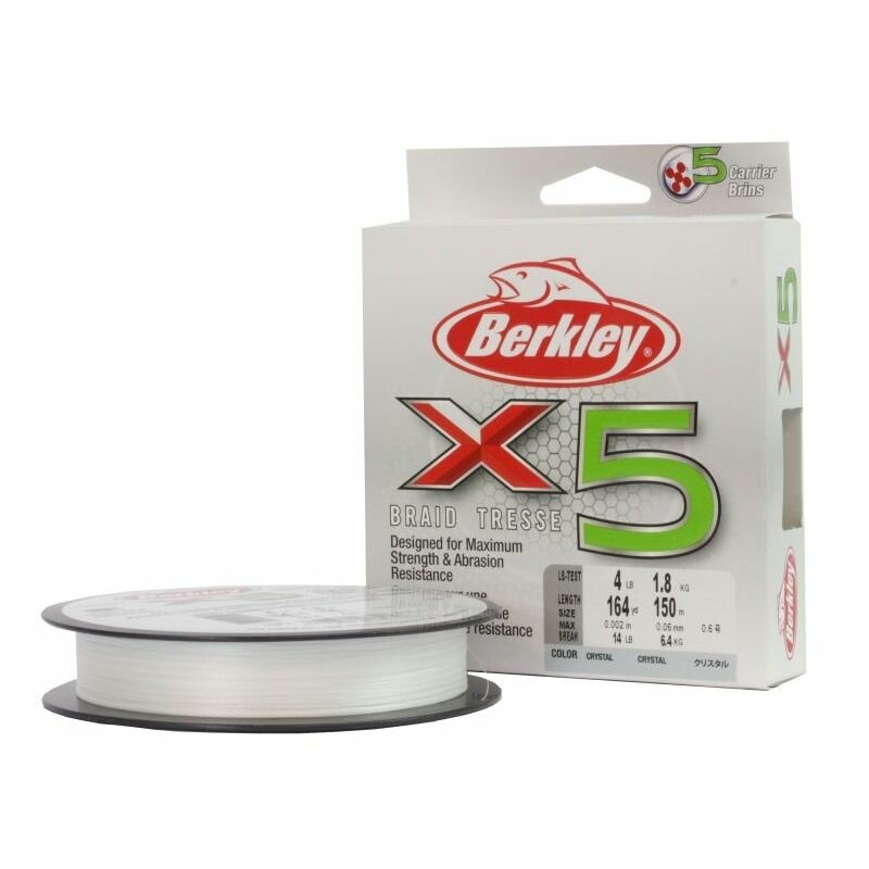 Шнур Berkley X5 Braid 150м Crystal 0,30мм