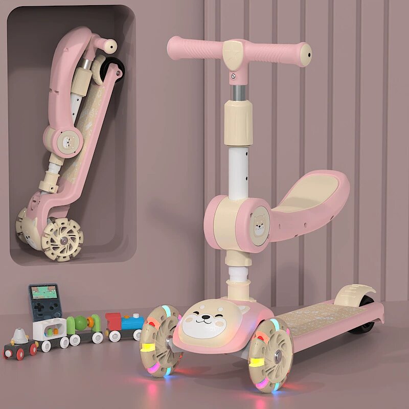 Детский 3-в-1 самокат | Трансформер (беговел/самокат) | Складной