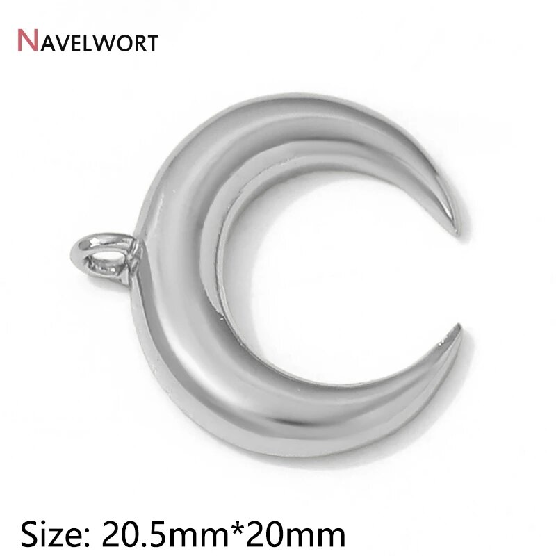 Подвески NAVELWORT Позолоченные латунные полумесяцы для бижутерии 2 piece, Rhodium plated