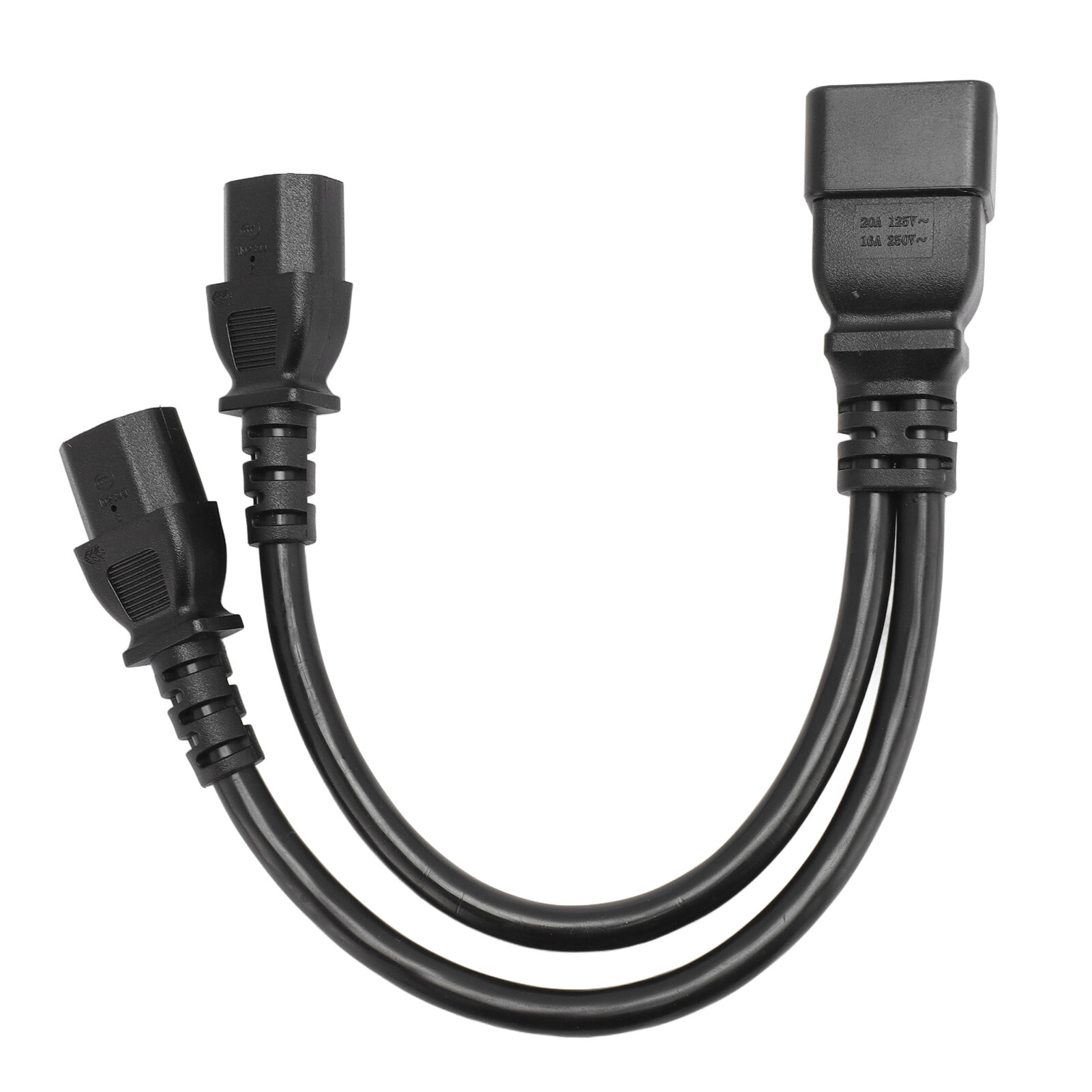 IEC320 C20 to Dual C13 Splitter Power Cord Male Female Y Converter Adapter Cable 12.6in
