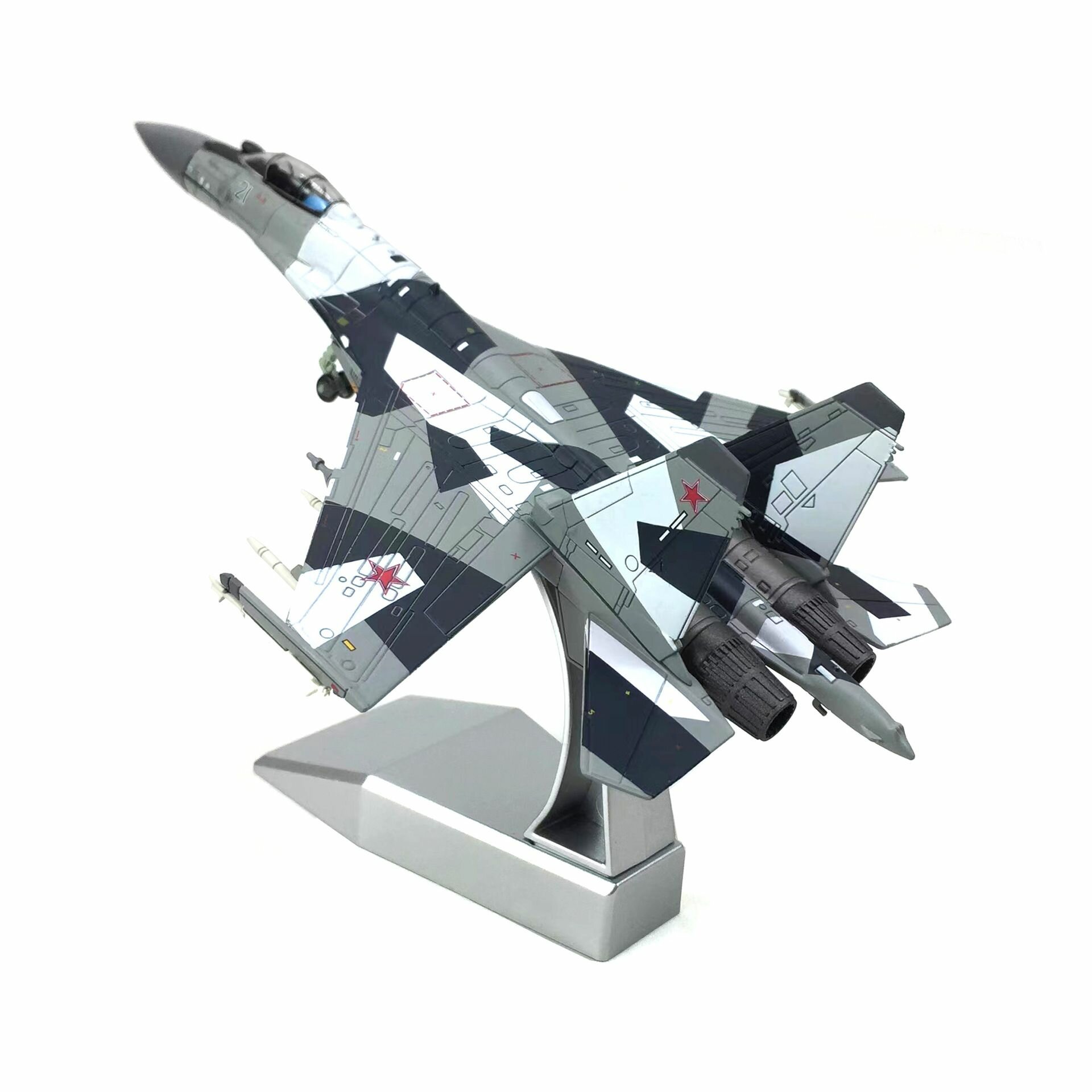1:100 полная модель истребителя su-35 из сплава с подставкой, разноцветный, СУ-35