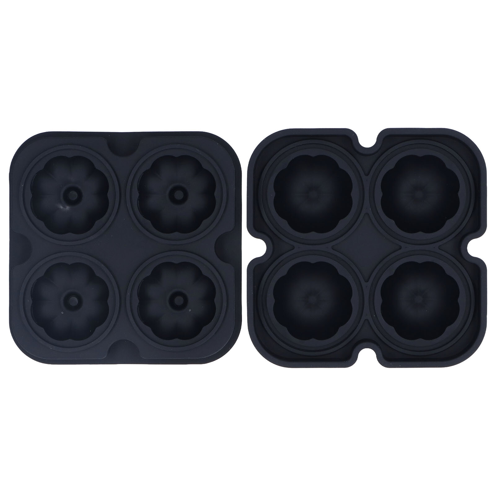 Форма для тыквенного льда, 3D форма тыквы, пищевой силикон, 4 ячейки, легкосъемная форма для виски, льда для кофе, чая, коктейля, черный