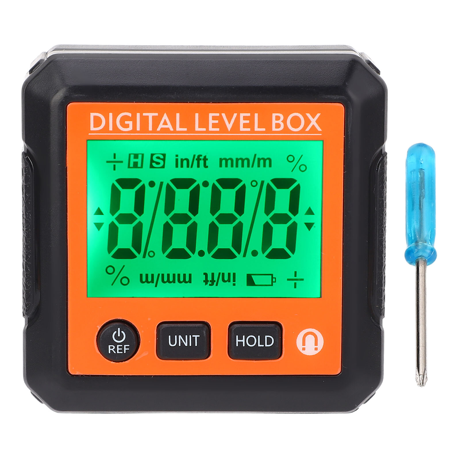 Цифровой уровень с магнитом оранжевый