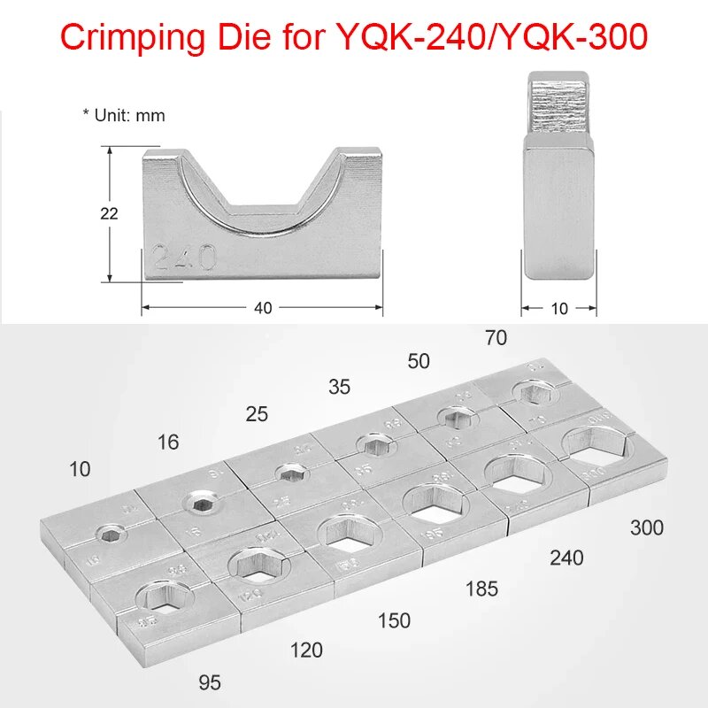 Гидравлические обжимные штампы для инструмента YQK-300 / YQK-240 95mm