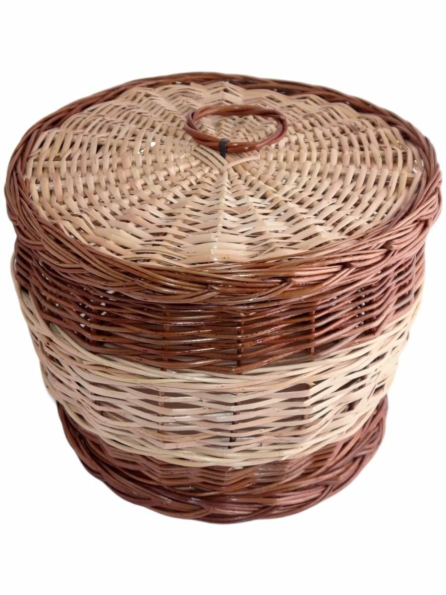 Короб (корзина) плетеный для игрушек цветной №1, ручное плетение из лозы