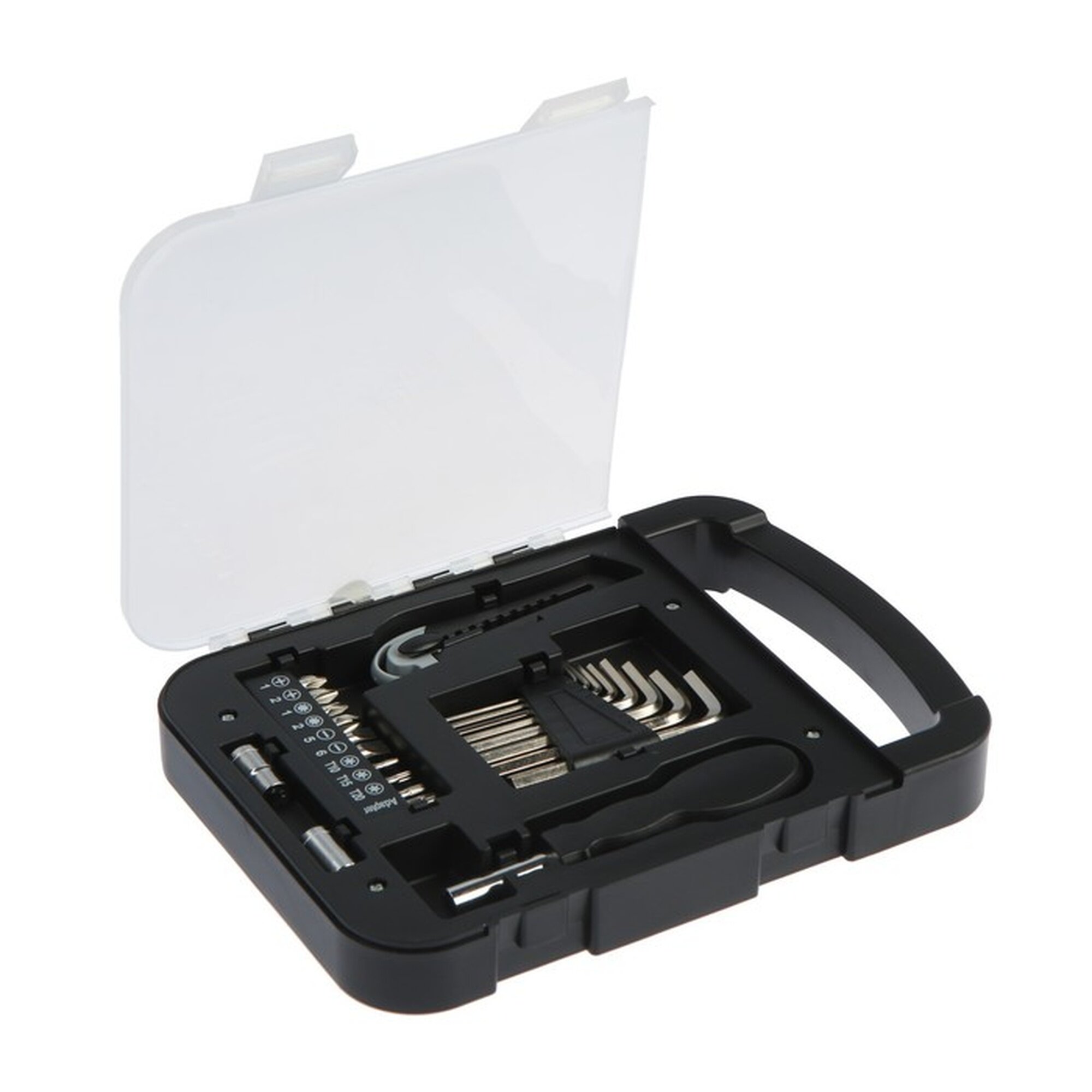 Набор инструментов Тундра, 22 предмета, в пластиковом кейсе, черный