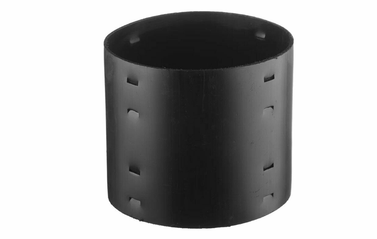 Муфта для дренажных труб диаметр 200 мм, полипропиленовая, черная