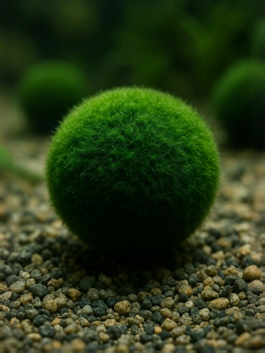 Мох маримо шаровидный (Кладофора) 2 4 см, 3 штуки