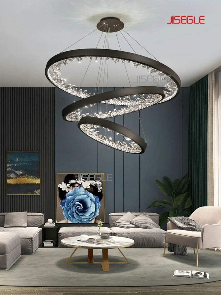 Современная лестница лофт круглый светодиодный подвесной светильник