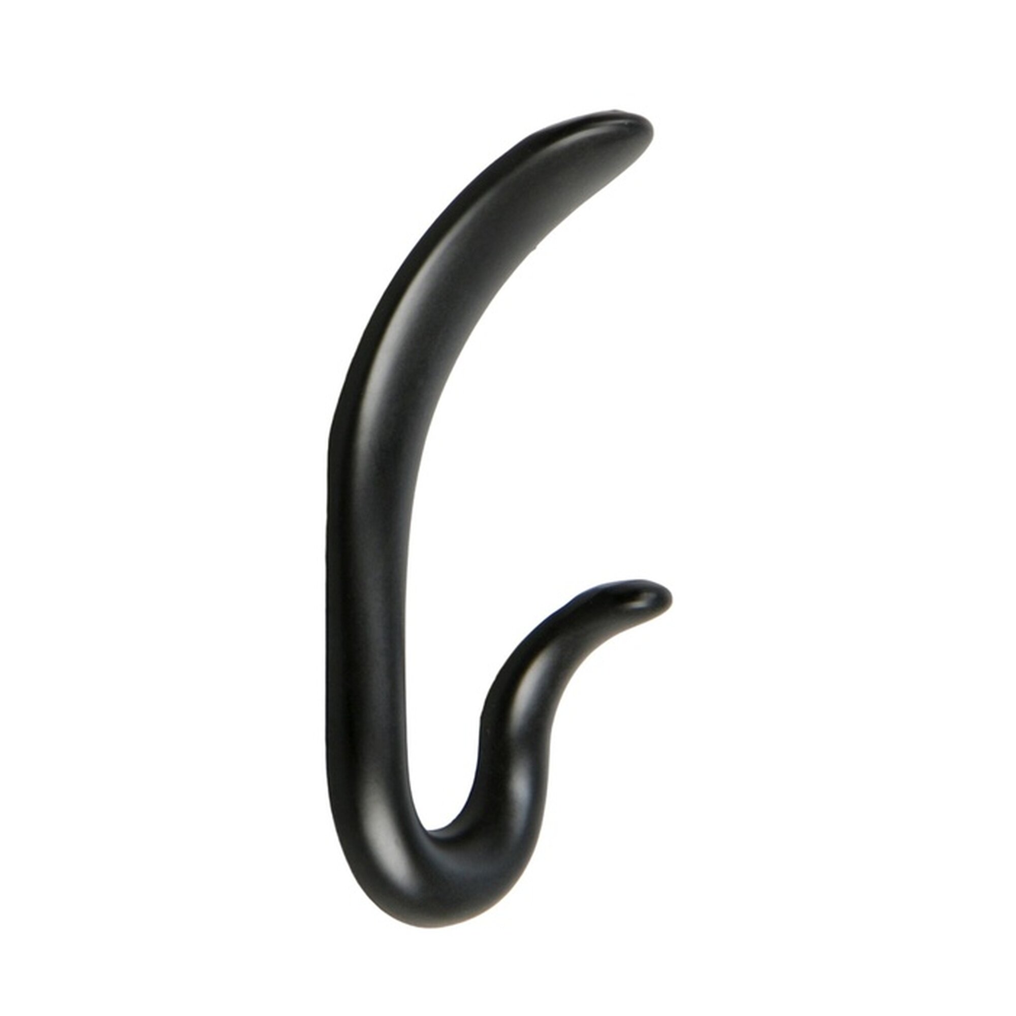 Крючок мебельный CAPPIO "DUCK", двухрожковый, черный, металл, крепление саморезами