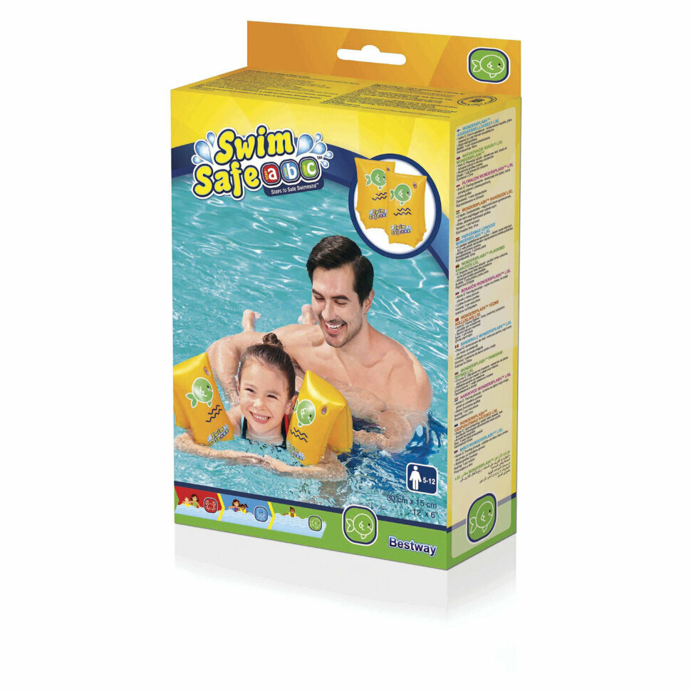 Нарукавники для плавания "Шаг С" 30х15 см, 5-12 лет, BESTWAY, 32110, 680104