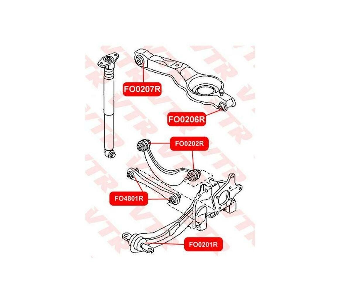 Сайлентблок рычага для автомобилей Vtr FO0201R (комплектующие и запчасти для авто)