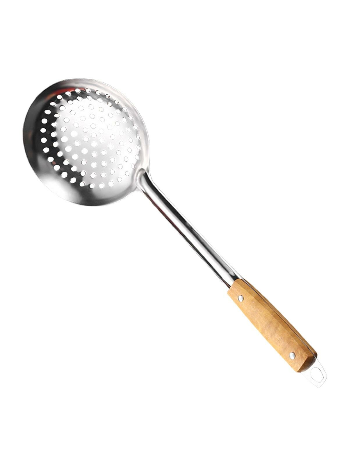 Сито-шумовка с деревянной ручкой, ложка-сито для приготовления пищи, пригодная для жарки
