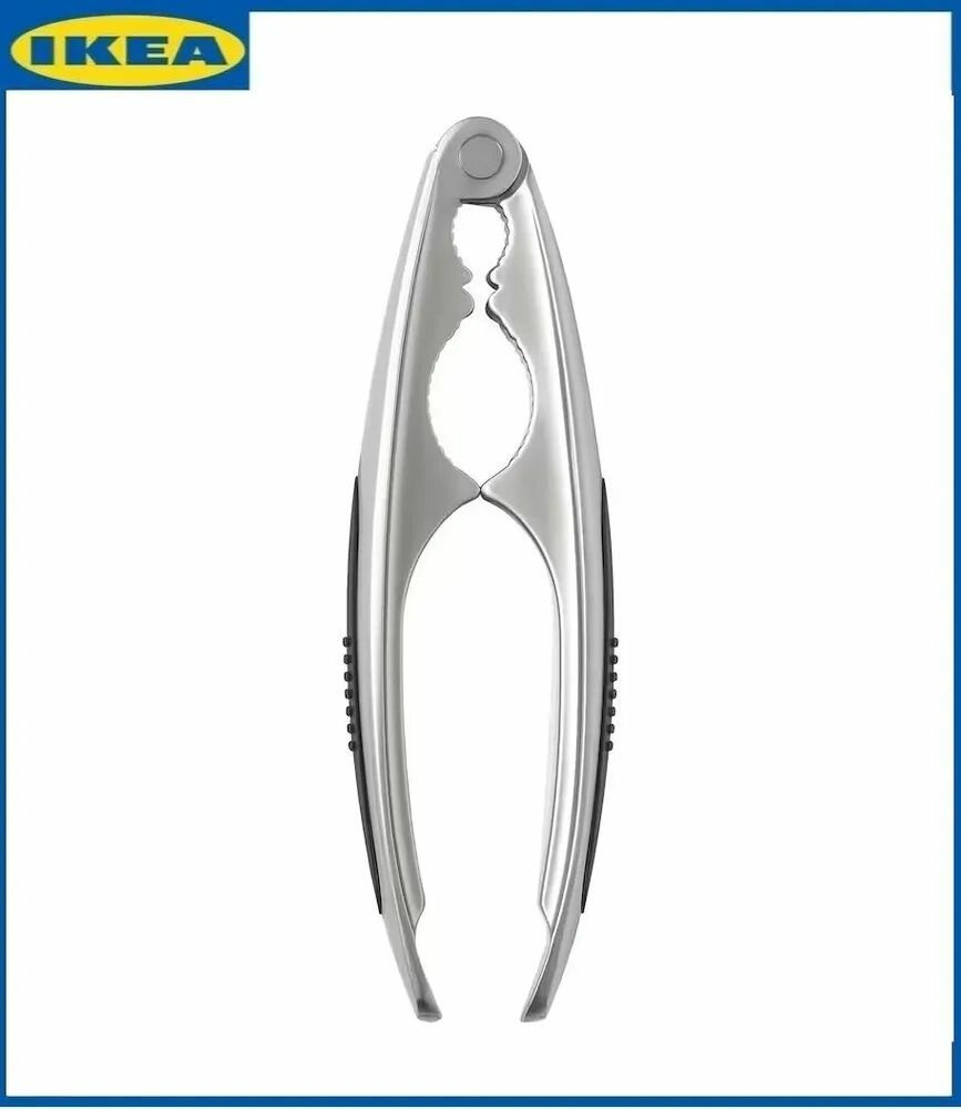 Орехокол IKEA OSTKAKA для грецких орехов, фундука и морепродуктов – прочный никелированный щелкунчик 16 см