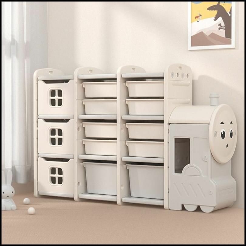 Детский шкафчик, Стеллаж для игрушек, Defole DX01, бежевый,129х33х84 см k