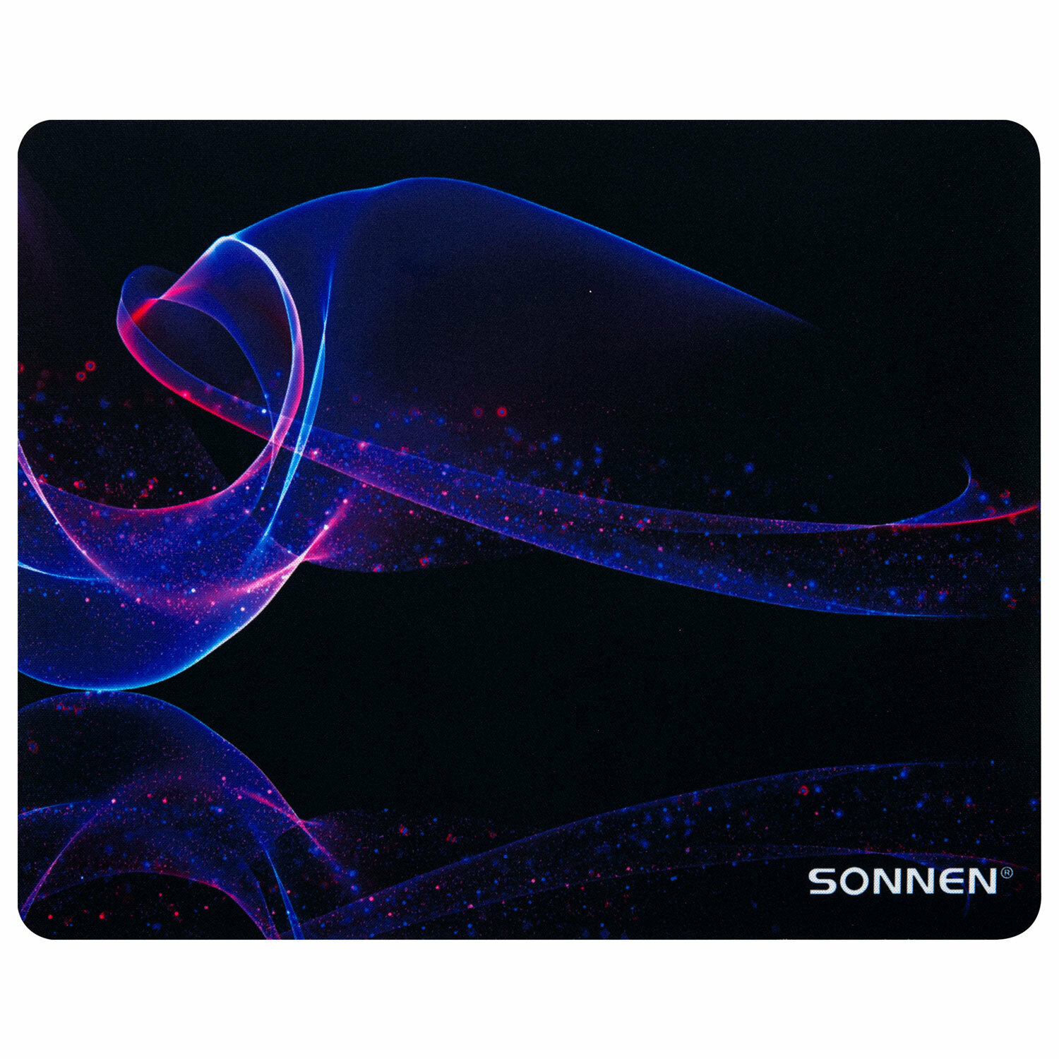 Коврик для мыши SONNEN "NEON WAVE" резина + ткань, 250х200х2 мм, 513958 (цена только за 1 шт.)