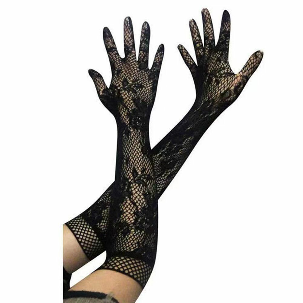 Сексуальные черные кружевные перчатки
