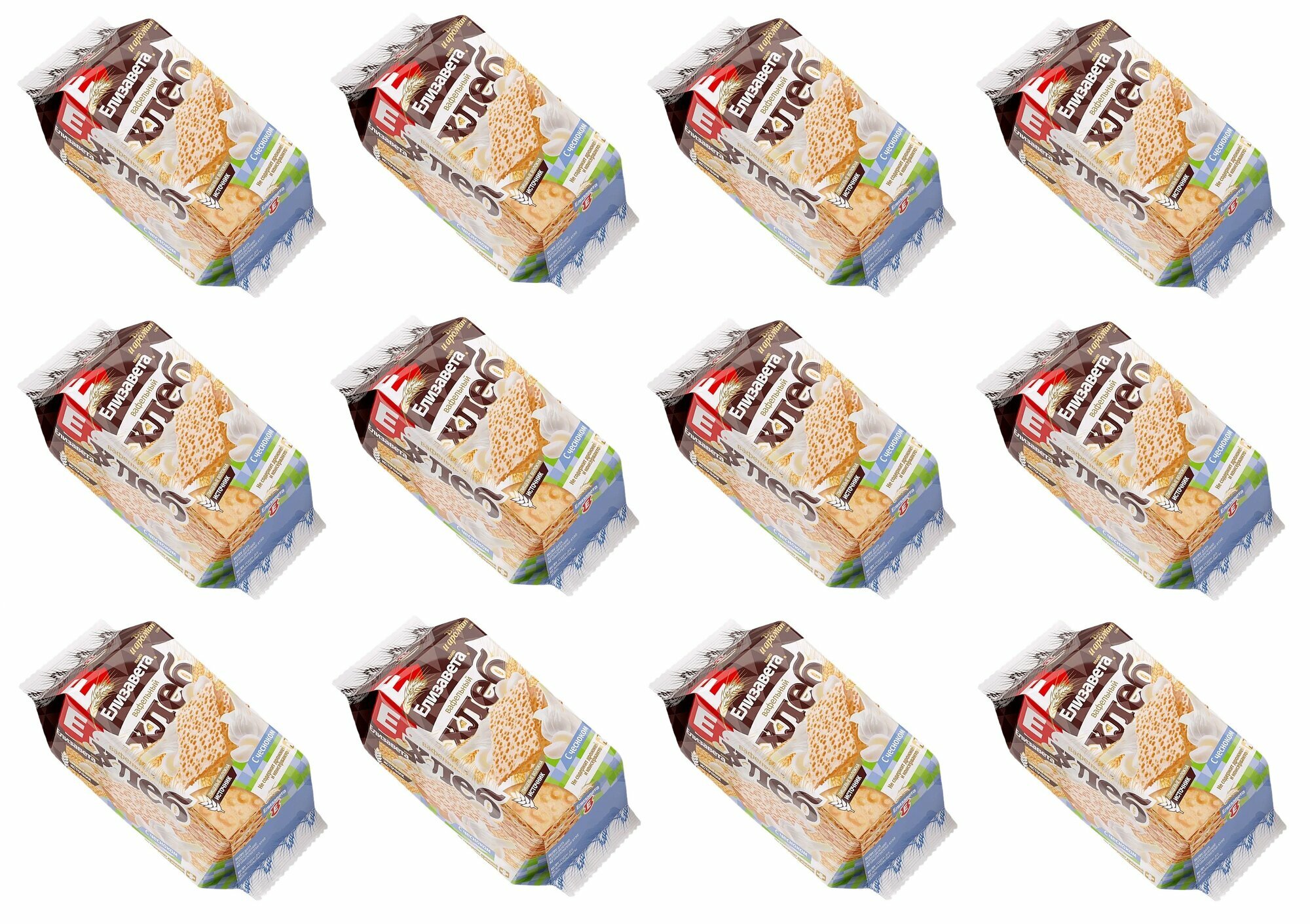 Хлеб Елизавета, вафельный, с чесноком, 80 гр, 12 уп