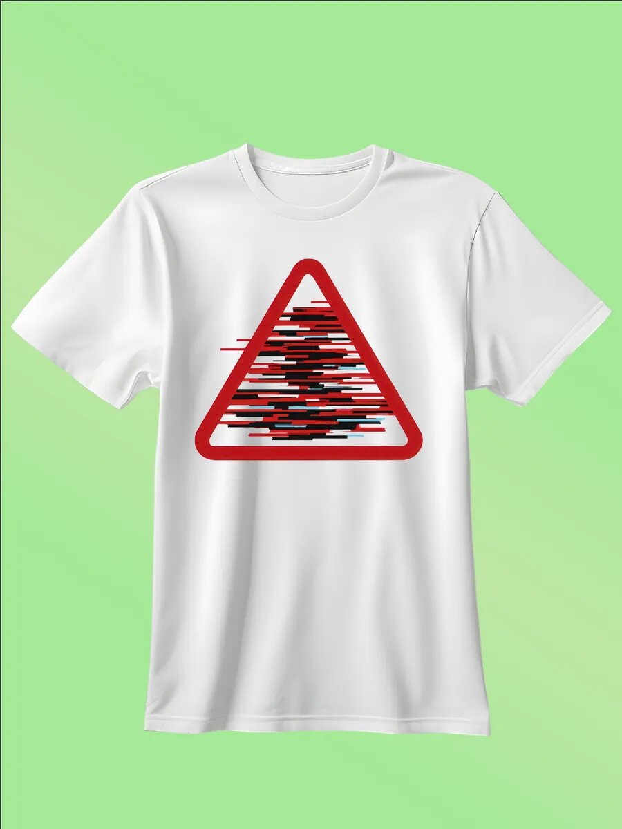 Футболка абстракция треугольник сбой