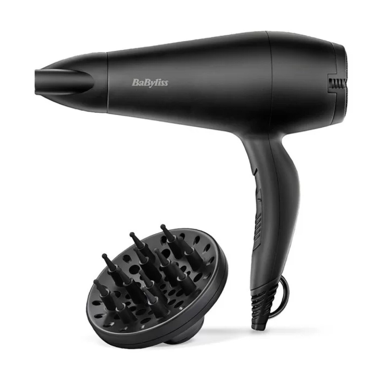Фен BaByliss D215DE черный (2000 Вт, 2 скорости, 2 уровня температуры, кнопка холодного воздуха)