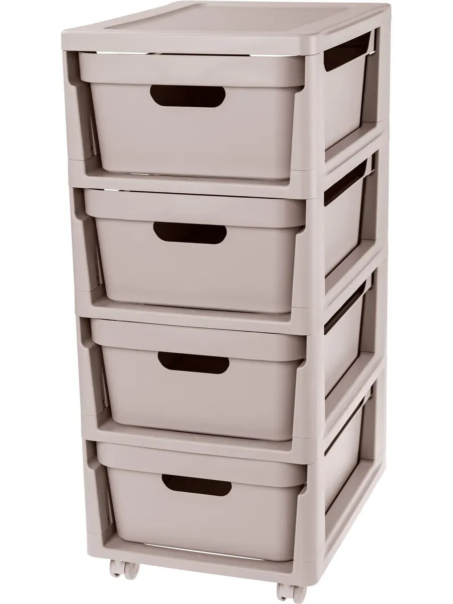 Комод для вещей пластиковый на колесах 300 х 385 х 690 мм