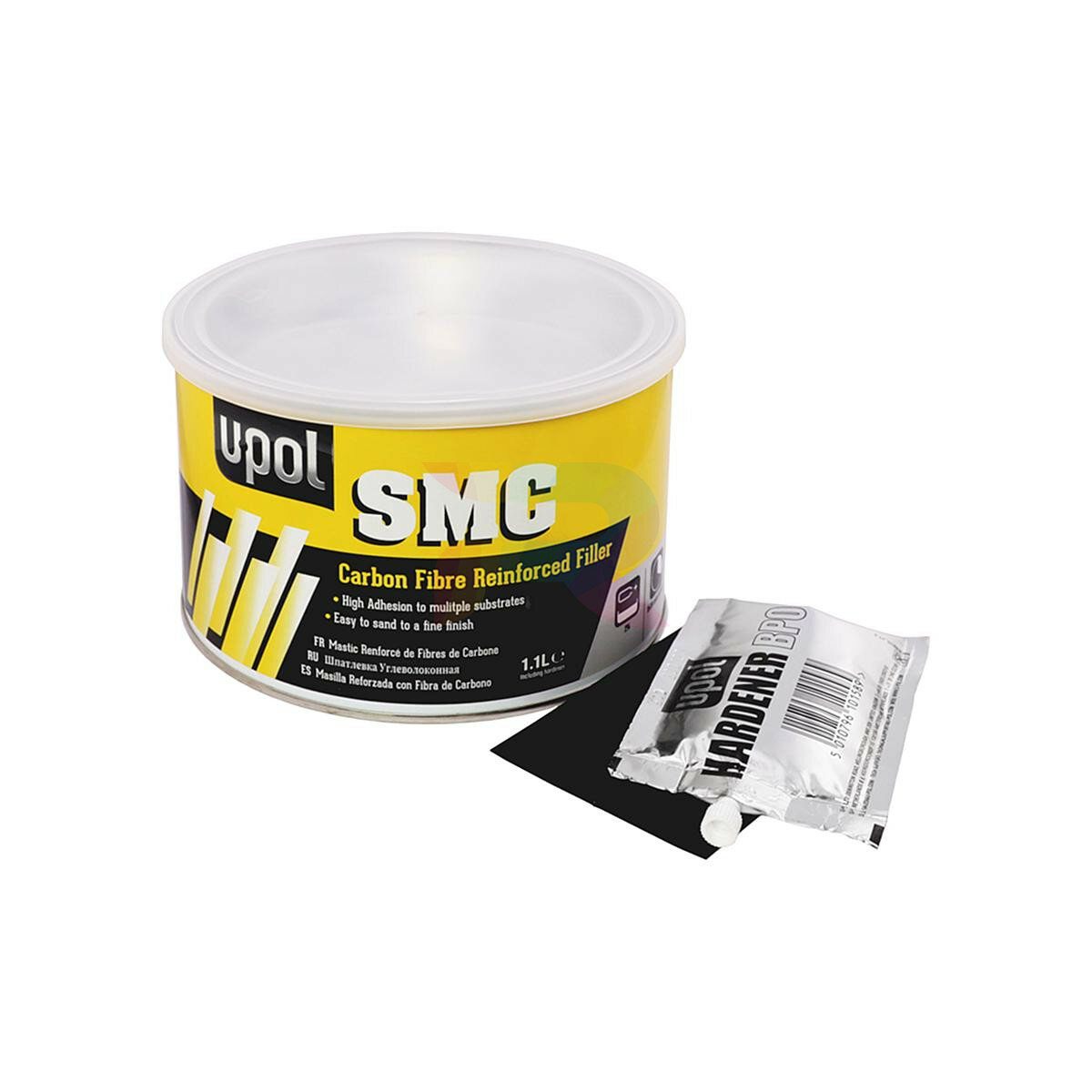 Шпатлевка с углеволокном армирующая U-POL SMCW/2 SMC White Carbon Fibre Reinforced Filler белая 1,1 л.