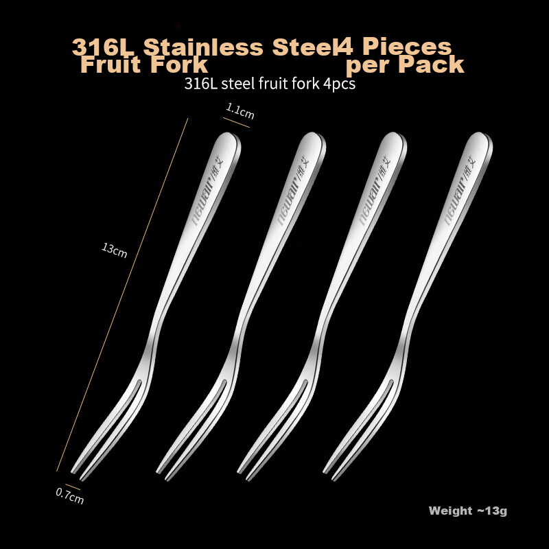 Newair 316 Stainless Steel Fruit Fork, Food-Grade Fruit Pick, Children's Small Fork, Korean-Style Dessert Fork, Cake Fork